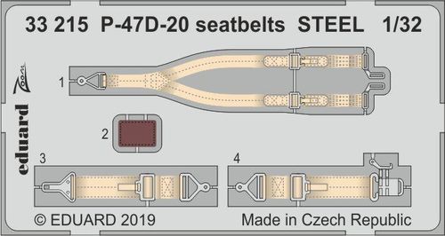 Eduard 33215 P-47D-20 seatbelts STEEL TRUMPETER