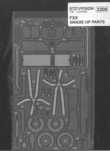 Studio 27 FP24254 Ferrari FXX - Grade Up Parts (for Tamiya Kits)