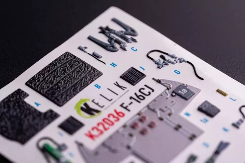 KELIK K32036 Lockheed Martin F-16 CJ - Interior 3D Decals (for Tamiya Kits)