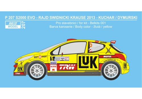 Rejimodel Peugeot 207 S2000 EVO - Rajd Swidnicki 2013 Kuchar / Dymurski (for Belkits Kits)