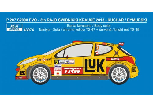 Rejimodel 43074 Peugeot 207 S2000 EVO - Rajd Swidnicki 2013 - Kuchar / Dymurski