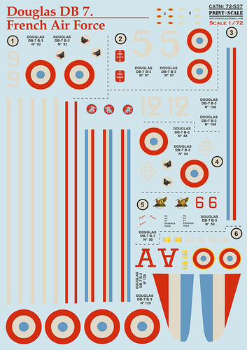 Print Scale 72-537 Douglas DB-7 French Air Force