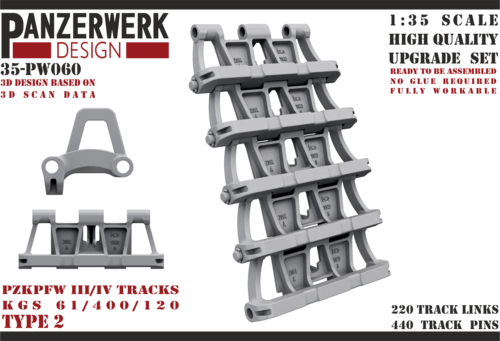 Panzerwerk Design 35-PW060 PzKpfw III/IV Tracks KGS 61/400/120 Type 2