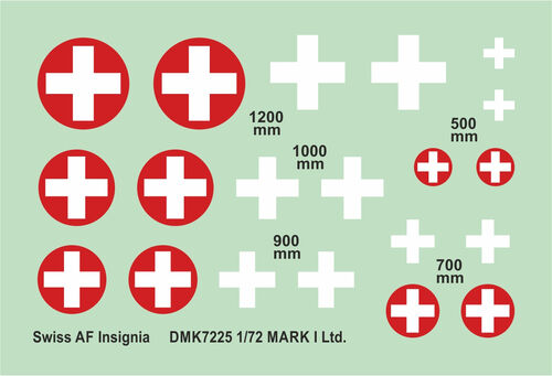 Mark I Decals DMK7225 Swiss AF Insignia (2 sets)