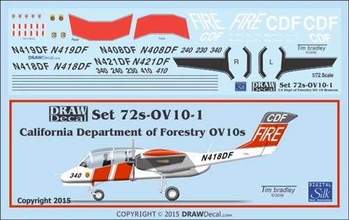 Draw Decal 72-OV10-01 OV-10 Bronco - California Department of Forestry