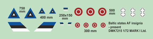 Mark I Decals DMK7215 Baltic States Air Forces Insignia (2 sets)
