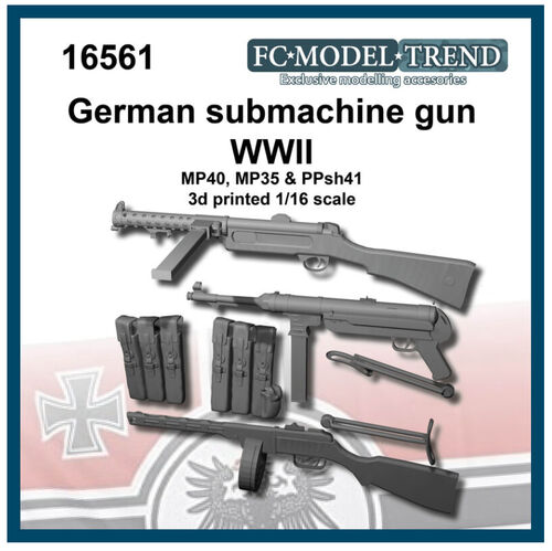 FC ModelTrend 16561 German WWII Submachine Gun (3D-printed)