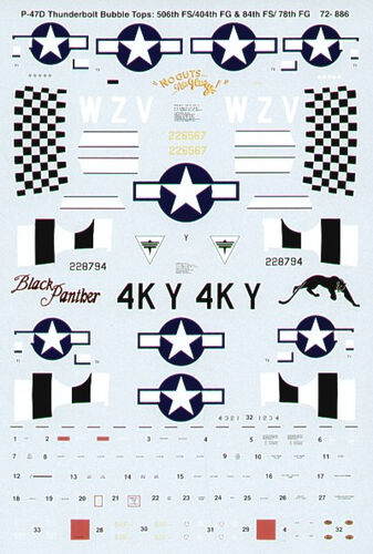 Microscale 72886 Republic P-47 D Thunderbolt Bubbletops (2 schemes)