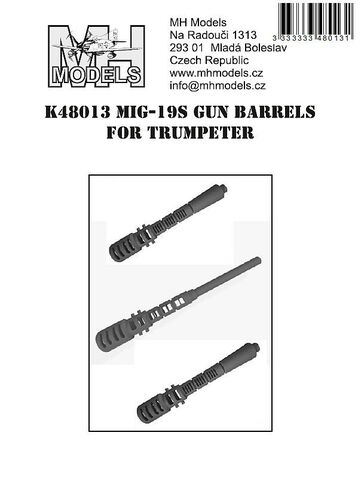 MH Models K48013 Mig-19S Gun Barrels For Trumpeter