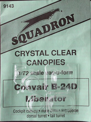 Squadron Canopies 9143 Consolidated B-24 D Liberator Canopy (designed to be used with Academy kits)