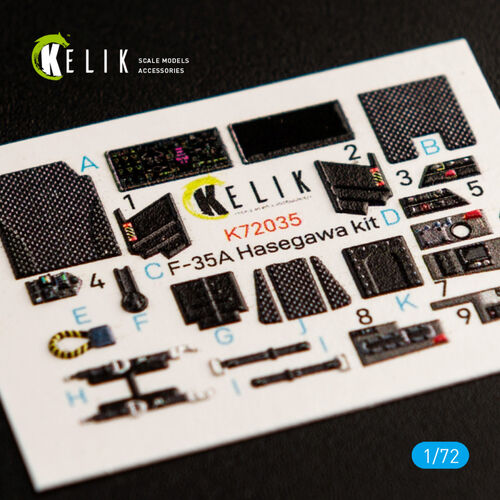 KELIK K72035 F-35A Interior 3D Decals For Hasegawa Kit