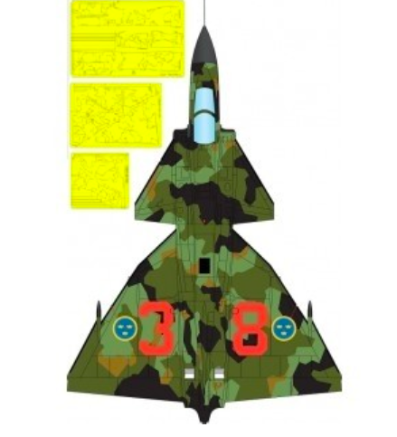 Maestro Models K4876 SAAB 37 1-seater splinter camo paint mask
