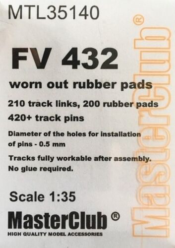 MASTERCLUB MTL35140 Tracks for FV432 with Worn Out Rubber Pads