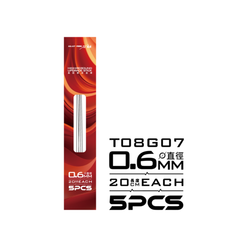 Galaxy-Model T08G07 High-Rebound Upgrade Stick 0.6mm, 20cm Length (5pcs)