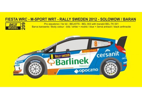 Rejimodel 209 Ford Fiesta WRC - Rally Sweden 2012 Solowow / Baran (for Belkits Kits)