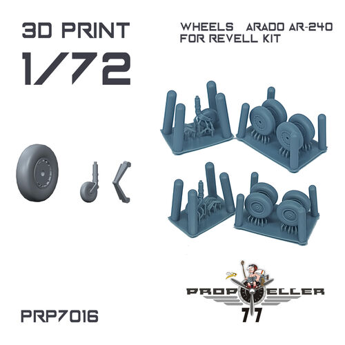 77propeller 7016 Arado Ar-240 - 3D-Printed Wheels (for Revell Kits)