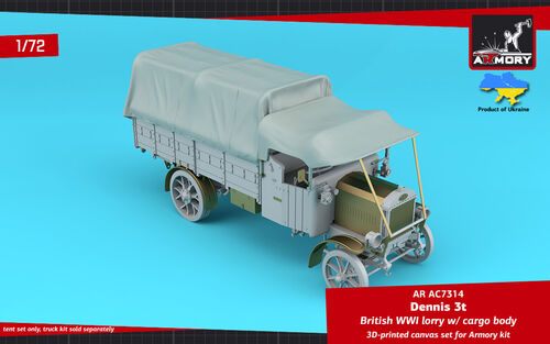 Armory Models Group AC7314 Dennis 3t British WWI Lorry, Canvas Set For Cargo Body (For Armory)