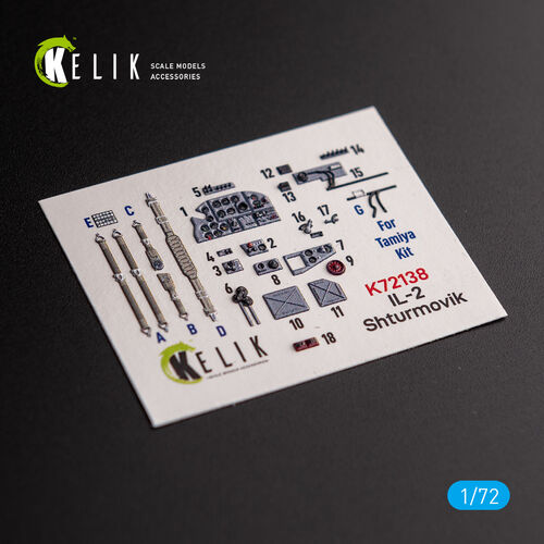 KELIK K72138 Il-2 Shturmovik - Interior 3D Decals For Tamiya Kit