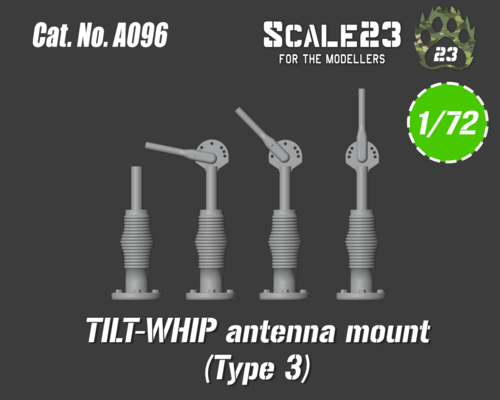 Scale23 72-A096 Antennas US / NATO tilt-whip (Type 3) - 4 pcs