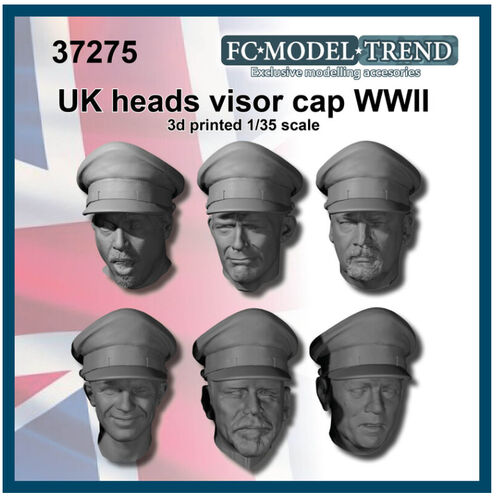 FC ModelTrend 37275 British WWII Officer Heads (3D-printed)