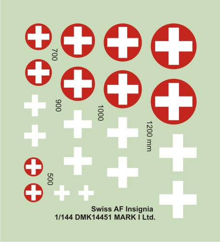 Mark I Decals DMK14451 Swiss Air Force Insignia (2 sheets)
