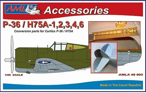 AML A48003 Curtiss-Hawk P-36/H-75A - separate control surfaces and etched detail set (for Academy and Hobbycraft kits)