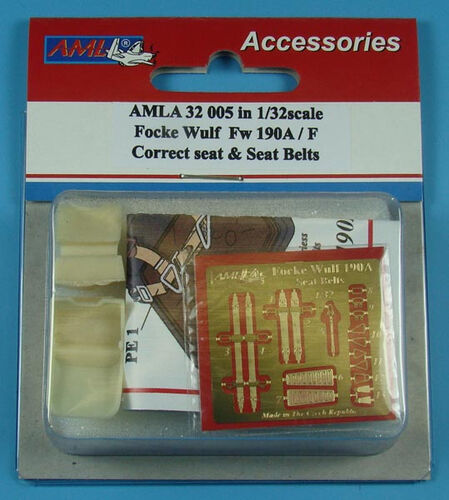 AML A32005 Focke-Wulf Fw-190 A/F - resin seat & P-E seatbelts (designed to be used with Hasegawa and Revell kits)