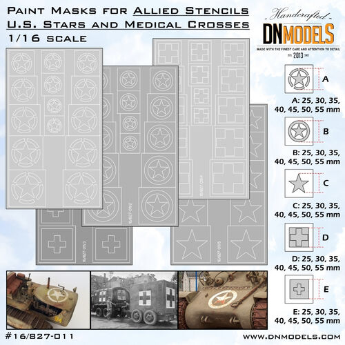 DN Models 16-827-011 Allied Stencils U.S. Stars And Medical Crosses Paint Masks