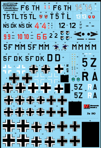 Xtradecal 72257 Luftwaffe Reconnaissance Fighters (13 schemes)