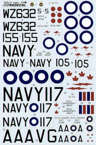 Xtradecal 48061 Hawker Sea Fury FB.11 (4 schemes)
