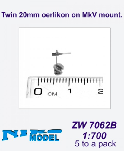 NIKO MODEL ZW7062B Twin 20mm oerlikon on MkV mount 5 to a pack