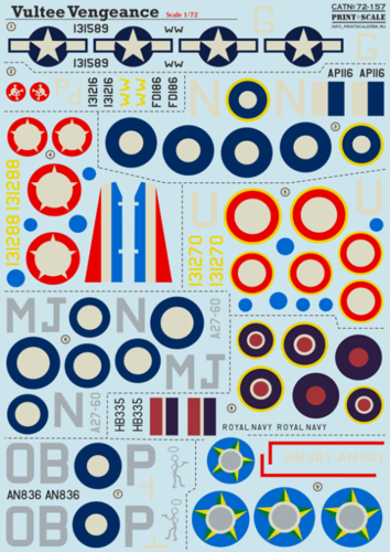 Print Scale 72-157 Vultee A-31 Vengeance