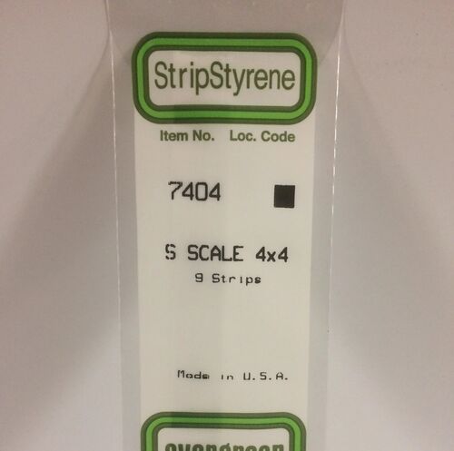 Evergreen 07404 "O" Scale Polystyrene Strip (35 cm) 1,57 x 2,40 mm (4 x 6) (1 pc)