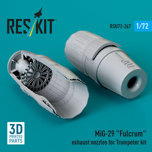 RES/KIT U72-0267 MiG-29 'Fulcrum' Exhaust Nozzles For Trumpeter Kit (3D Printed)