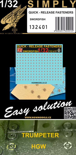 HGW Models 132401 Quick-release Fasteners for Fairey Swordfish (for Trumpeter kits)