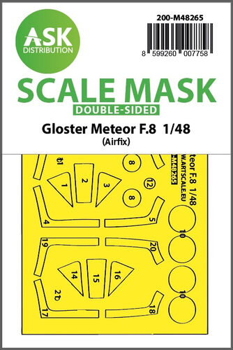 Art Scale Kit M48265 Gloster Meteor F.8 Double-Sided Express Fit Mask (For Airfix)
