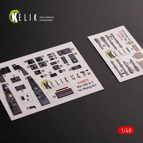 KELIK K48075 Messerschmitt Me-410 A1 Interior 3D Decals For Meng Model Kit