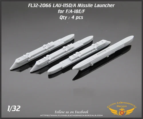 Flying Leathernecks 32-2066 LAU-115D/A Missile Launcher for F/A-18 E/F Super Hornet - 3D-Printed