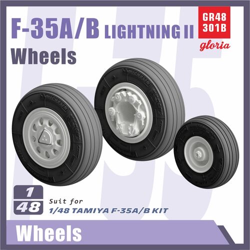 Gloria Model GR48301B F-35A/B Lightning II Wheels (For Tamiya Kit)