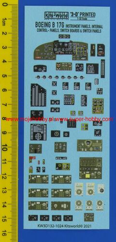 Kits World 3D1321024 Boeing B-17 G Flying Fortress 3D Full colour Instrument Panel (for Hong Kong Models kits)