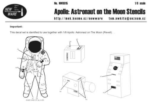 New Ware D015 Apollo astronaut stencils