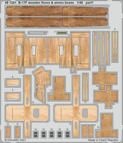 Eduard 491201 B-17F wooden floors & ammo boxes HKM
