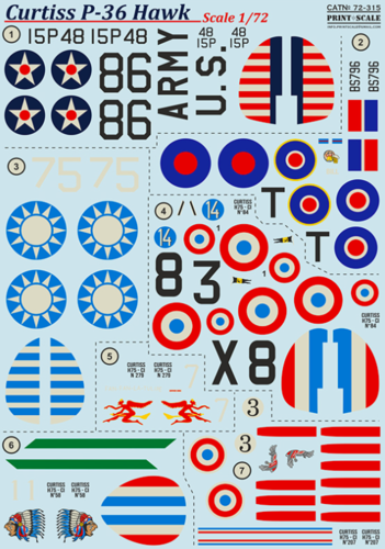 Print Scale 72-315 Curtiss P-36 Hawk