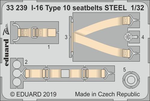 Eduard 33239 I-16 Type 10 seatbelts STEEL ICM