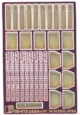 Part P35-012 German WW2 licence plates