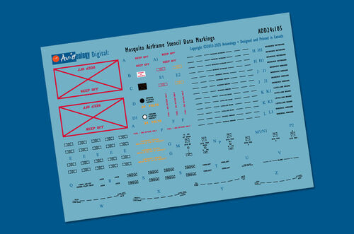 Aviaeology ADD24S105 de Havilland Mosquito Airframe Stencil / Data Marking (Part 1)