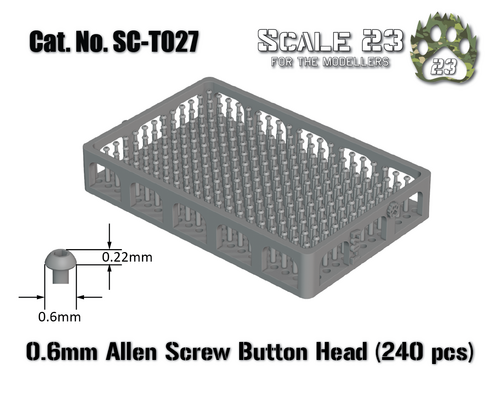 Scale23 SC-T027 0.6mm Allen Screw Button Head (240 pcs)
