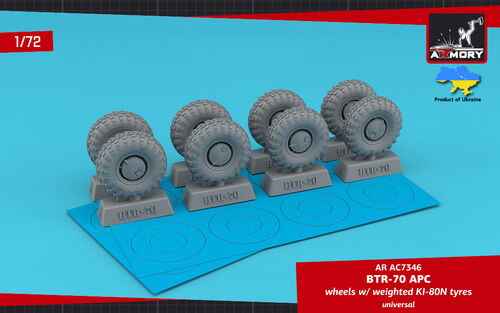 Armory Models Group AC7346 BTR-70 APC Wheels With Weighted Ki-80N Tyres