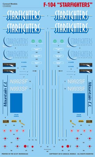 Caracal Models 48062 Lockheed F-104 Starfighters Decals