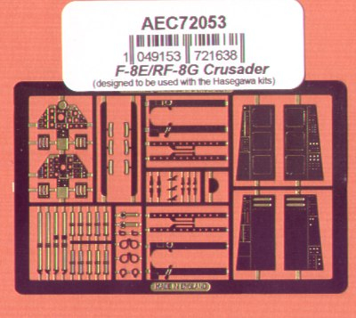 Airwaves C72053 Vought F-8 E / RF-8 G Crusader cockpit details including seatbelts (for Hasegawa kits)
